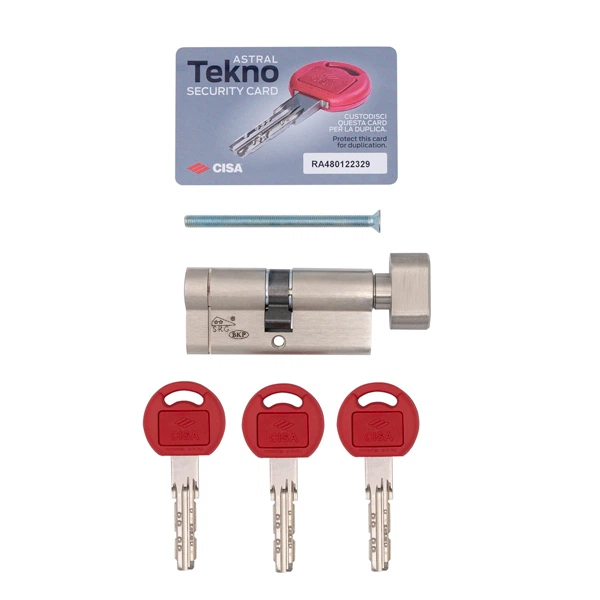 Циліндр CISA Astral Tekno PRO 70T (35*35T) нікель матовий 3 ключі ...