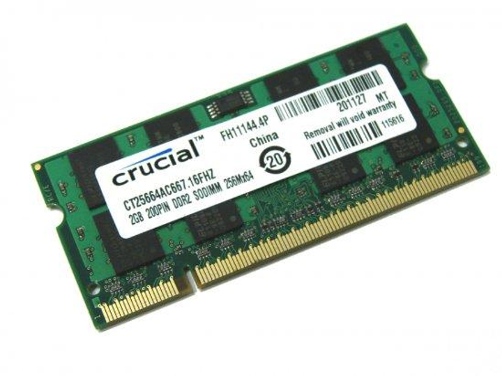 Оперативна пам'ять для ноутбука Crucial SO-DIMM DDR2 2GB 667MHz PC2 ...