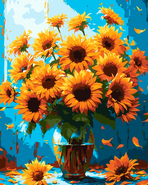 Картина по номерам Orner Подсолнухи в вазе 40х50 см (orner-2423) – фото ...