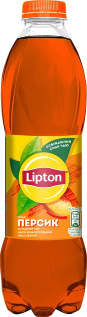 Упаковка холодного черного чая Lipton Персик 1 л х 6 бутылок (4823063127615) – ROZETKA – купить ...