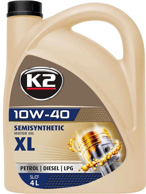 Масло моторное K2 SEMISYNTHETIC MOTOR OIL SL/CF XL 10W-40 4 л (O2044E) – фото, отзывы ...