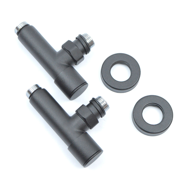 Кран угловой для полотенцесушителя Raftec 1/2"х1/2" удлиненный, черный ...