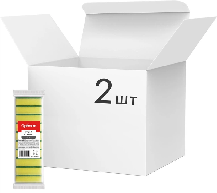 Упаковка губок кухонних PRO service Optimum 2 пачки по 10 шт (15300232 ...
