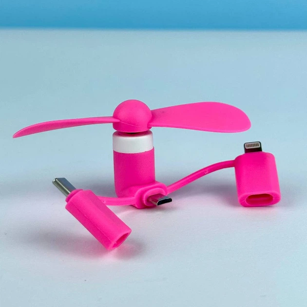 Вентилятор Mobile 3in1 (Micro/Lightning/Type-C) Pink від продавця: ALAL ...