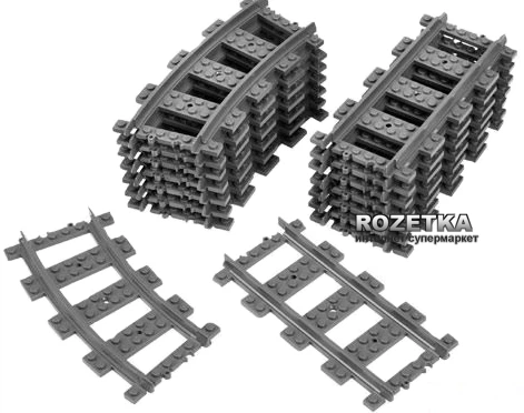 Конструктор LEGO City Прямые и закругленные рельсы (7896) – фото ...