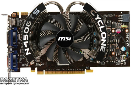 Видеокарта MSI PCI-Ex GeForce GTS 450 Cyclone 1024MB GDDR5 (128bit) (850/4000) (DVI-I x 2, mini ...