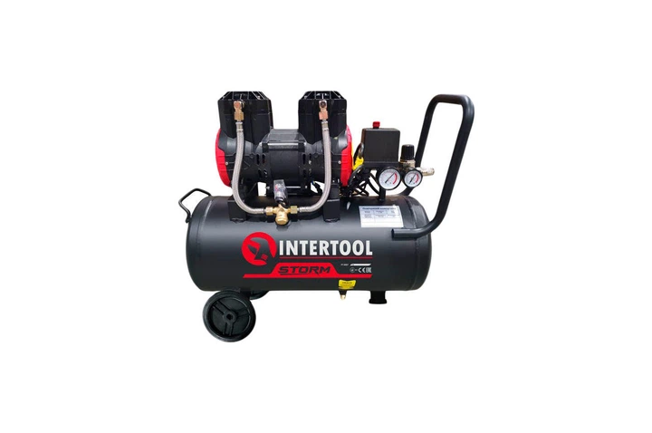 Компрессор безмасляный Intertool 50 л x 2 x 1100 Вт Storm PT-0030 (PT-0030) – фото, отзывы ...