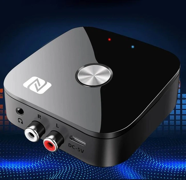 Беспроводной аудио NFC адаптер / приемник VAORLO T68 с Bluetooth 5.3 + пульт ДУ, черный ...