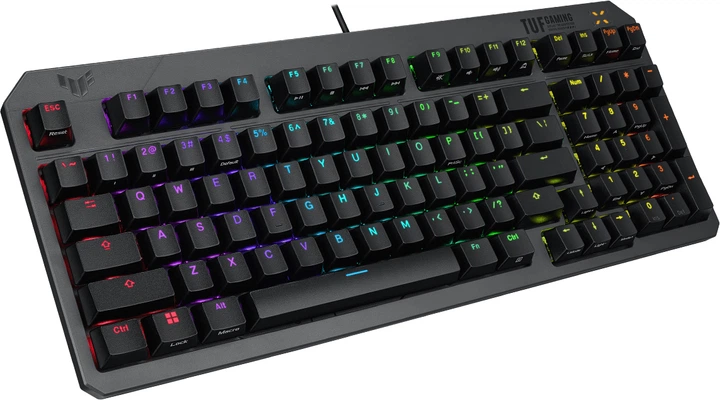 Клавіатура дротова ASUS TUF Gaming K3 Gen II UKR Opti-Mech RGB Red Switches ABS USB Black ...