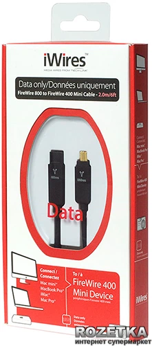 Кабель TechLink iWires FireWire 800 Plug - FireWire 400 Mini Plug 2 м ...