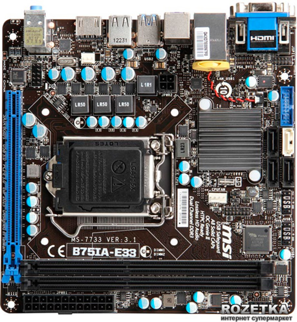 Материнская плата MSI B75IA-E33 (s1155, Intel B75, PCI-Ex16) – фото ...