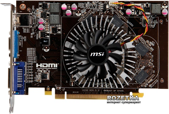 MSI PCI-Ex Radeon HD6570 1GB GDDR3 (128bit) (650/1334) (DVI, VGA, HDMI ...