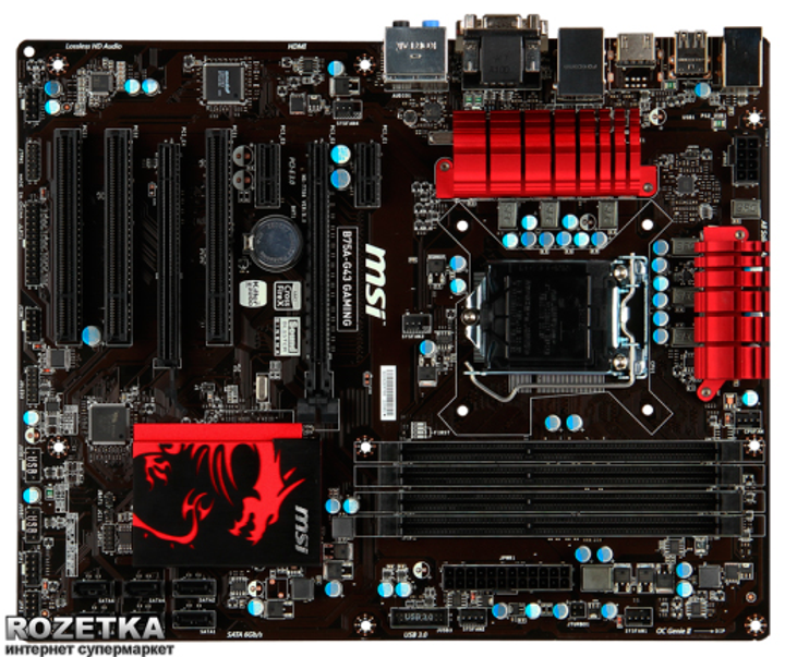 Материнская плата MSI B75A-G43 GAMING (s1155, Intel B75, PCI-Ex16 ...