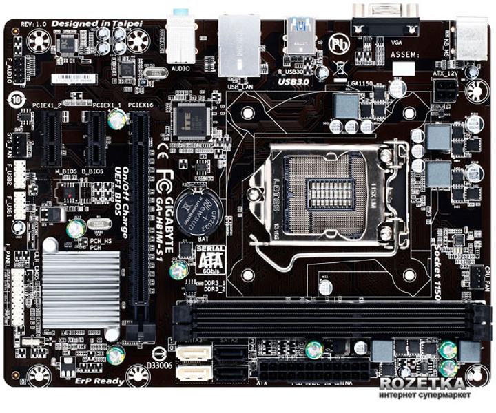 Материнская плата Gigabyte GA-H81M-S1 (s1150, Intel H81, PCI-Ex16 ...