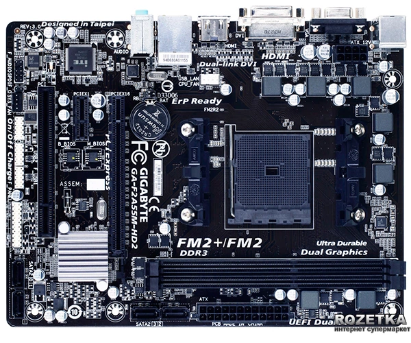 Материнская плата Gigabyte GA-F2A55M-HD2 REV 3.0 (sFM2+/sFM2, AMD A55 ...