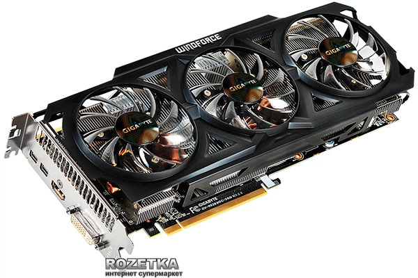 Видеокарта Gigabyte PCI-Ex Radeon R9 280X 3072MB GDDR5 (384bit) (1000/ ...