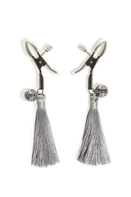 Затискачі для сосків Art Of Sex Nipple Clamps Barocco Tassels Сріблясті