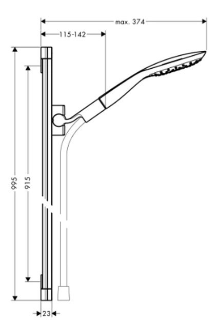 Душевой гарнитур HANSGROHE PuraVida Unica 0,90 м 27853400 – фото ...
