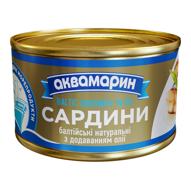 Рыбная консерва Сардины балтийские в масле Аквамарин 230 г х 36 шт ...