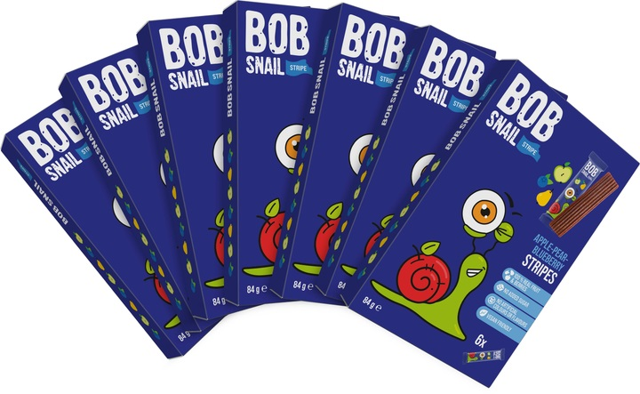 Упаковка фруктово ягідних цукерок Bob Snail Яблучно грушево чорничний