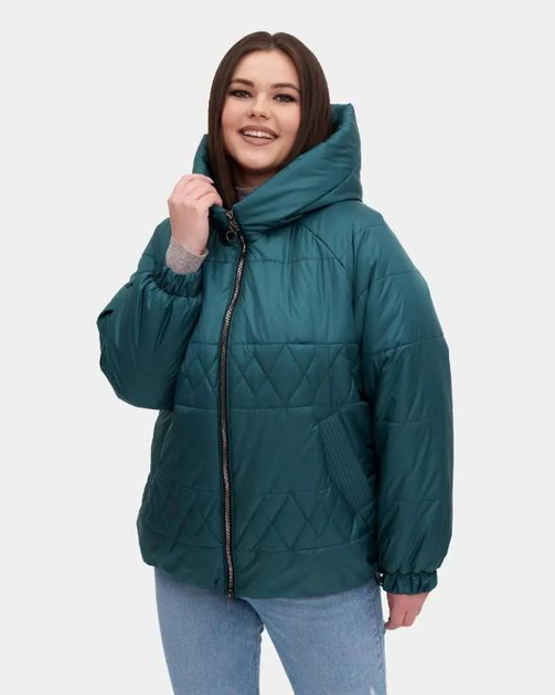 Весенняя женская куртка большого размера UF-Fashion ЛРД-74 52 изумруд ...