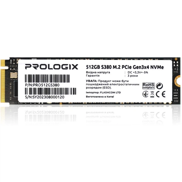 Накопичувач SSD 512GB Prologix S380 M.2 2280 PCIe 3.0 x4 NVMe TLC (PRO512GS380) – фото, отзывы ...