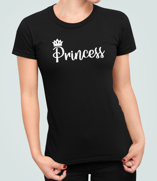 Женская футболка Stedman с принтом Princess Принцесса Черный L ...