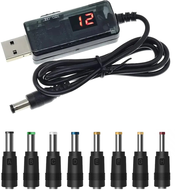 Повышающий переходник - кабель для роутера JoyPro USB с 5В на 9В / 12В ...