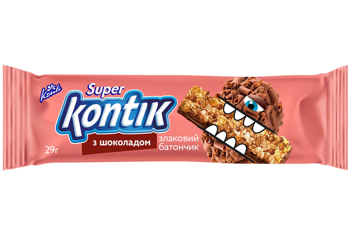 Упаковка батончиков SUPER KONTIK злаковый с шоколадом 29 г х 24 шт ...