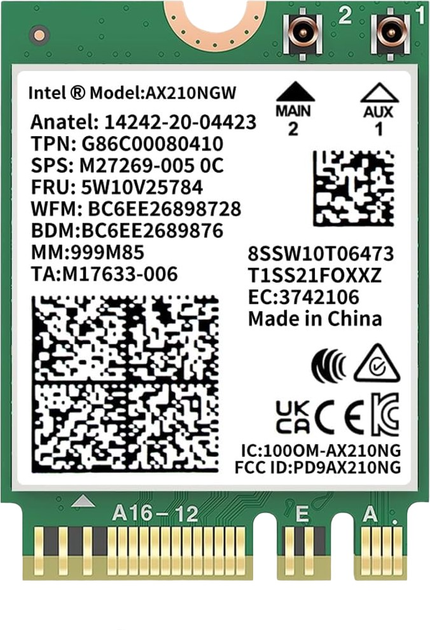 Сетевая карта Intel Wi-Fi 6E AX210 M.2 2230 (AX210.NGWG.NV) – фото ...