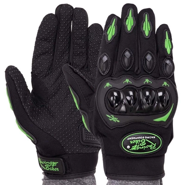 Мотоперчатки RACING BIKER SC-04 р-р M Черно-Зеленый – фото, отзывы ...