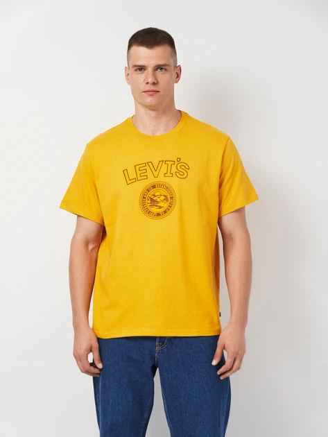 Футболка хлопковая длинная мужская Levi's 16143-1491 L Желтая ...