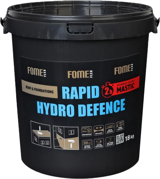 Мастика бітумна Fome Flex Rapid Hydro Defense Mastic 18 кг (01-4-2-050 ...