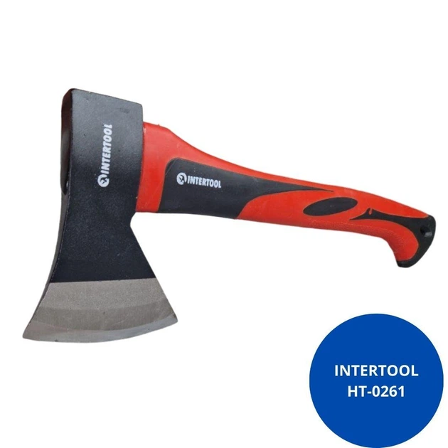 Професійна легка сокира INTERTOOL HT-0261 — 600 г з ергономічною ручкою з фібerglass для ...