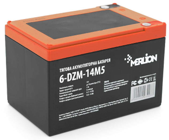 Тяговая аккумуляторная батарея AGM Merlion 6-DZM-14 12V 14Ah M5 ...