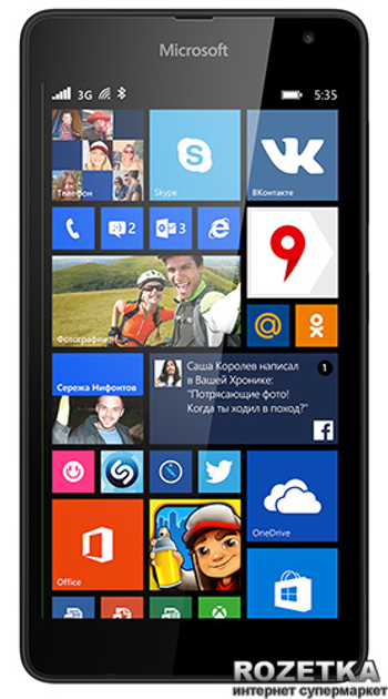 Мобильный телефон Microsoft Lumia 535 (Nokia) DS Black – фото, отзывы ...