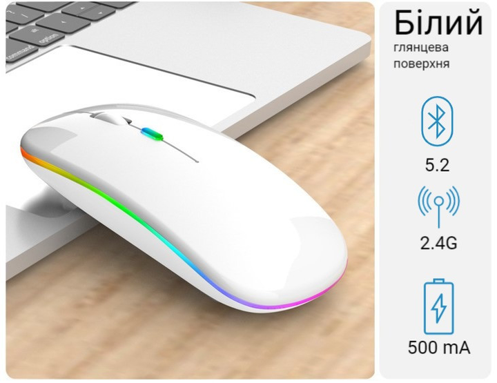 Беспроводная мышь Bluetooth 5.2/2.4Ghz USB RGB Аккумулятор – фото ...