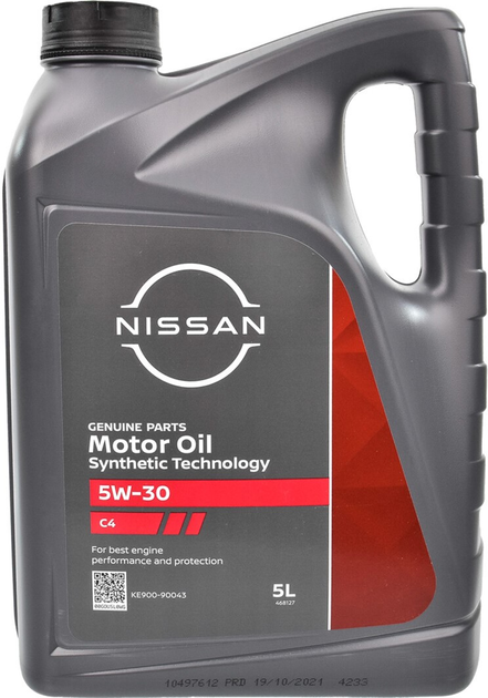 Моторна олива Nissan Motor Oil 5W-30 C4 DPF 5 л (KE900-90043) – фото ...