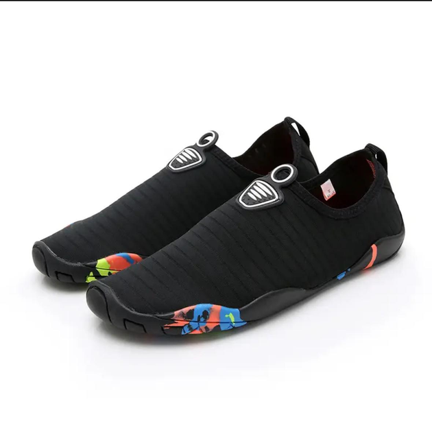 Обувь для пляжа и кораллов аквашузы Diving shoes черные вертикальные ...