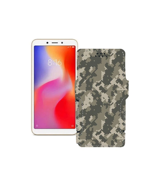 Чохол-книжка з екошкіри для телефону Xiaomi Redmi 6A (2 sim slot) Хаки ...