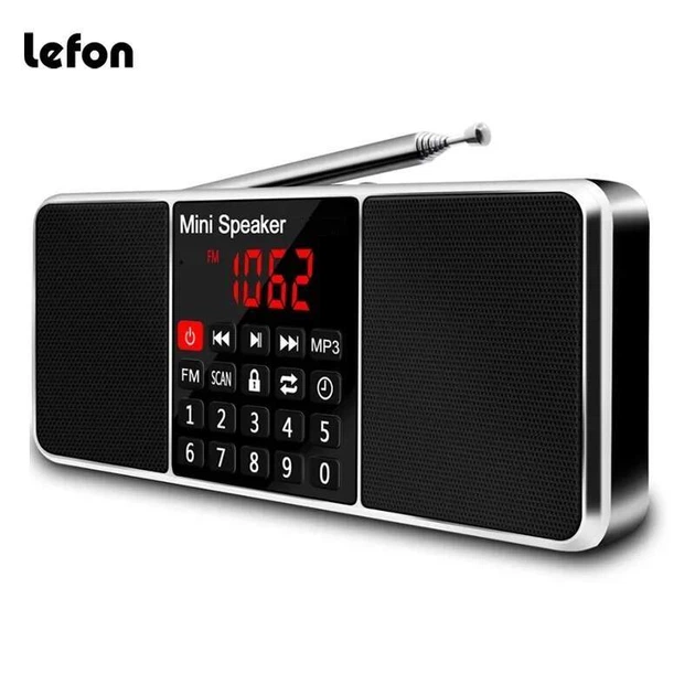Портативний радіоприймач з акумулятором Lefon FM цифровий LED дисплей ...