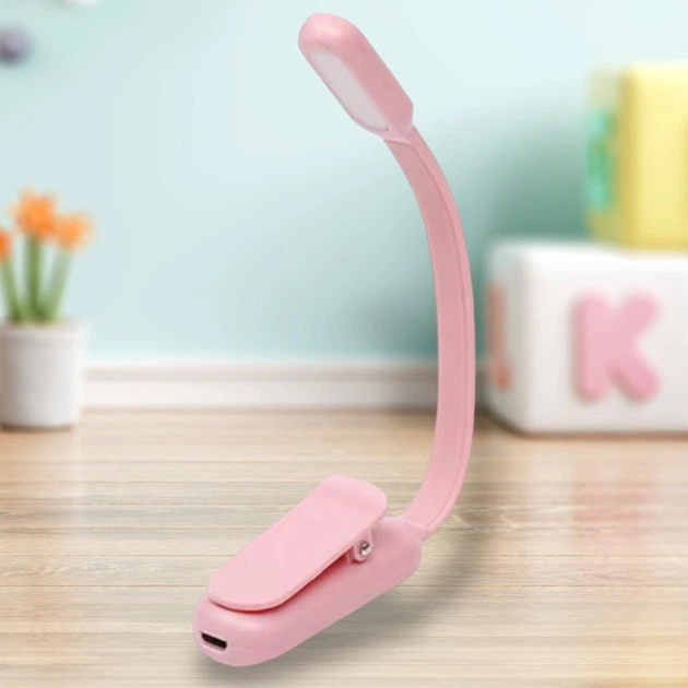 Лампа для чтения книг Светильник Перезаряжаемый на аккумуляторе 3 Режима Гибкая ножка прищепка