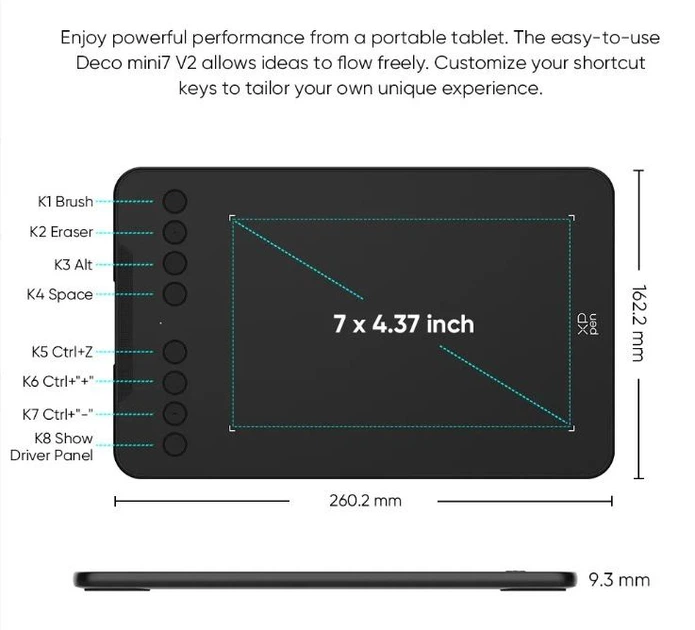 Графічний планшет XP-Pen Deco mini 7 V2 – фото, відгуки, характеристики ...