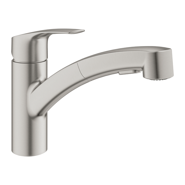Cмеситель для кухни с выдвижной лейкой GROHE Eurosmart сатин латунь ...