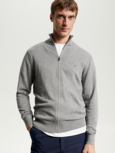 Толстовка на молнии мужская Tommy Hilfiger MW0MW28050 L Серая с принтом ...