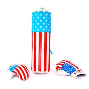 Боксерский набор USA средний M-USA детский для мальчика груша перчатки ...