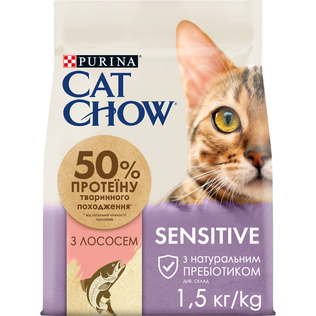Сухой корм Purina Cat Chow Sensitive Salmon с лососем для кошек с ...