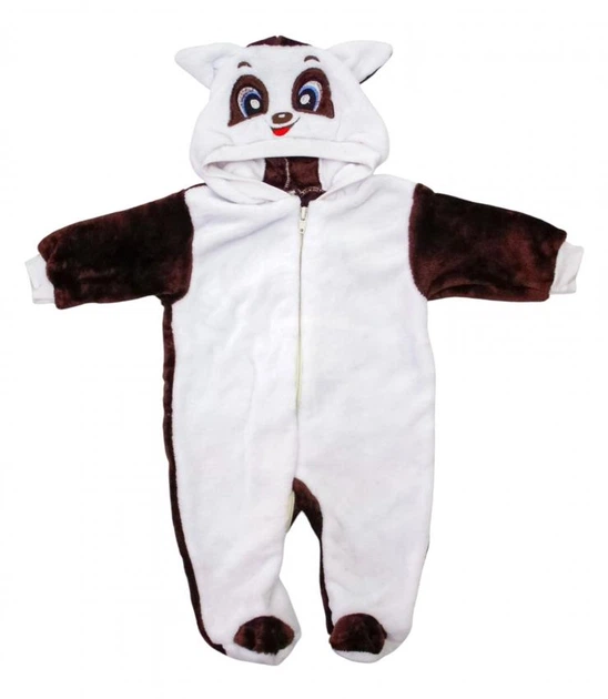 Пухнастий чоловічок з капюшоном Єнот 350124 велсофт 62 см шоколадний ...