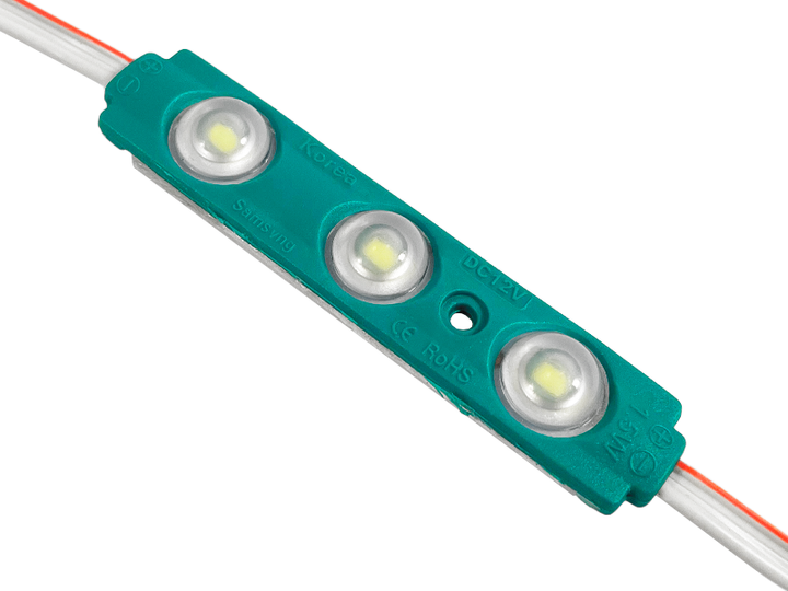 Светодиодный модуль 2835-3smd 12V IP65 1,5ватт с линзой зелени LEDUA – фото, отзывы ...