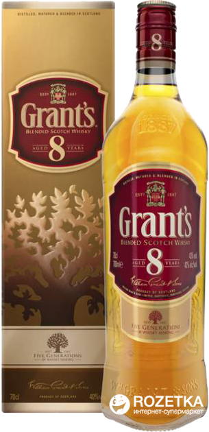 Виски Grant's 8 лет выдержки 0.7 л 40% (5010327215471) – фото, отзывы ...